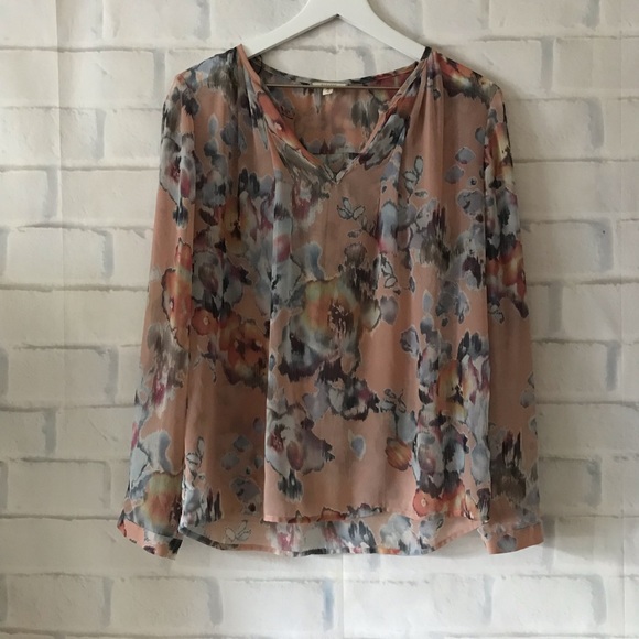 Pleione | Tops | Pleione Long Sleeve Sheer Floral Blouse | Poshmark